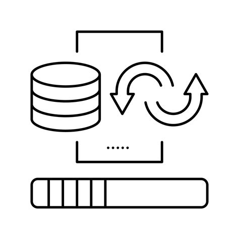 Data Cleaning Digital Processing Line Icon Vector Illustration 19524971