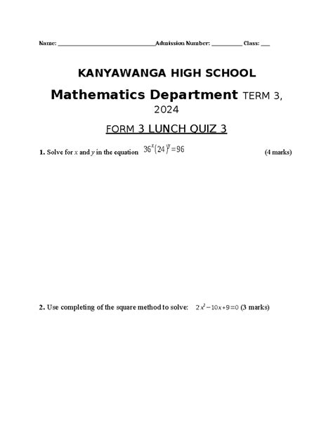 Form 3 Questions Research Methods Name