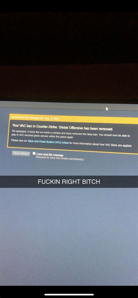 Anyone Else Ever Had Their Csgo Vac Ban Removed R Csgo