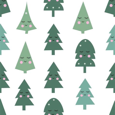 Premium Vector Winter Trees Vector Seamless Pattern Design Premium Vector Winter Trees Vector Seamless Pattern Design