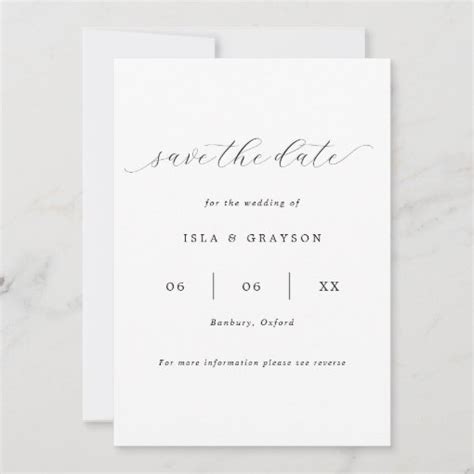 Simple Romantic Script QR Code Wedding Save The Date Zazzle