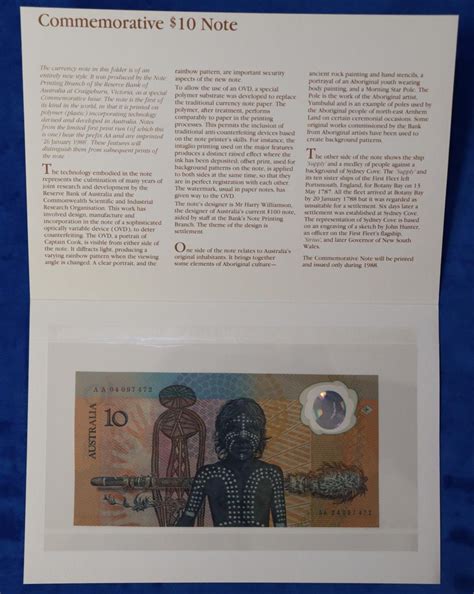 Lot 1988 Australian Polymer 10 Note Folder