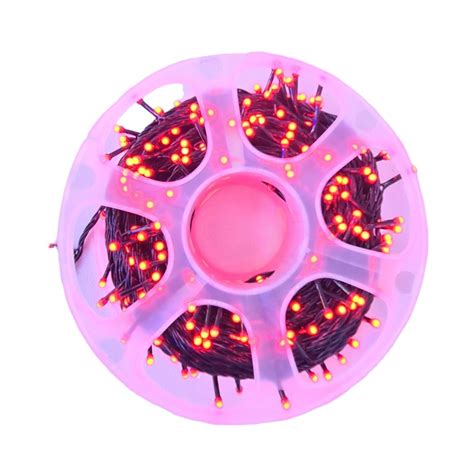 Instalatie De Craciun 50 M Liniara Rosu 500 Leduri Mici Cu Invelis Colorat Fir Negru