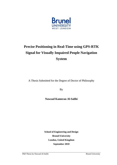 pdf precise positioning in real time using gps rtk signal for bura
