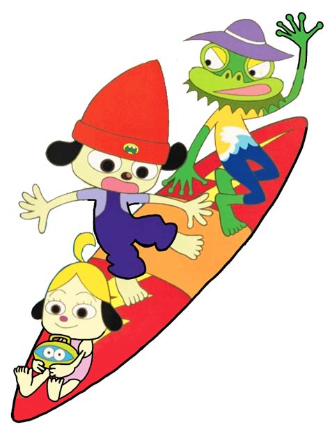 Pinto Rappa Parappa Rappa And Prince Fleaswallow Surfing Together R Parappa