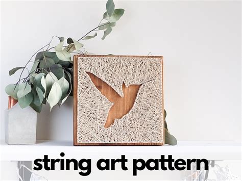 Hummingbird Diy String Art Pattern With Instructions Simple Etsy