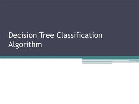 decision tree in machine learning ppt