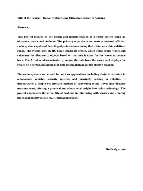 Mini Project Abstract Format Pdf