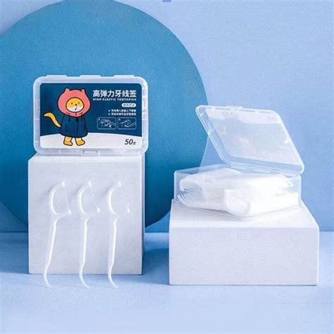 Disposable Dental Floss Stick 50pcs Clean Teeth High Elastic Dental