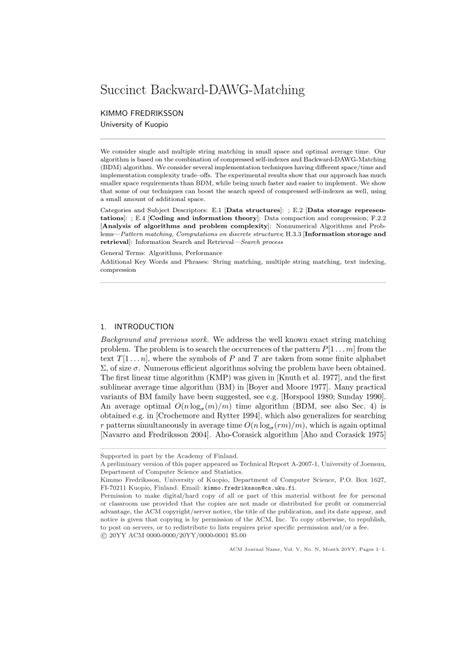 Pdf Succinct Backward Dawg Matching