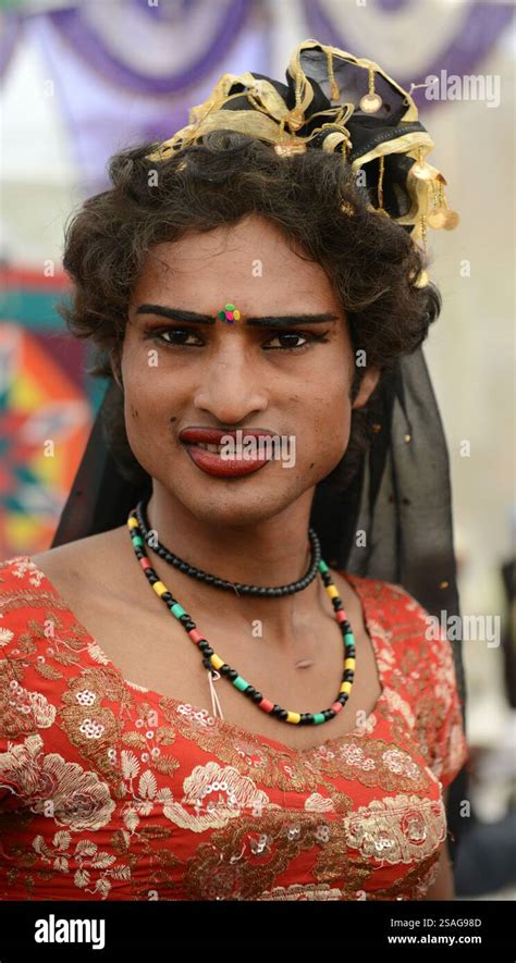 Portrait Of A Hijra Third Gender Taken At The Annual Makanpur Mela In