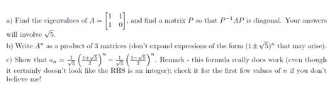 Solved 6 Points This Problem Will Apply Diagonalization To