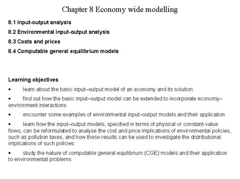 Chapter 8 Economy Wide Modelling 8 1 Inputoutput