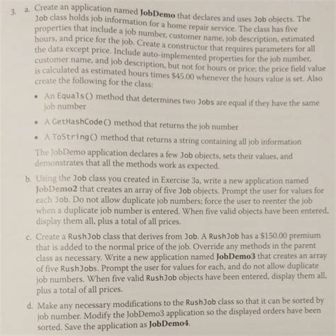 Solved Create An Application Named Jobdemo That Declares And