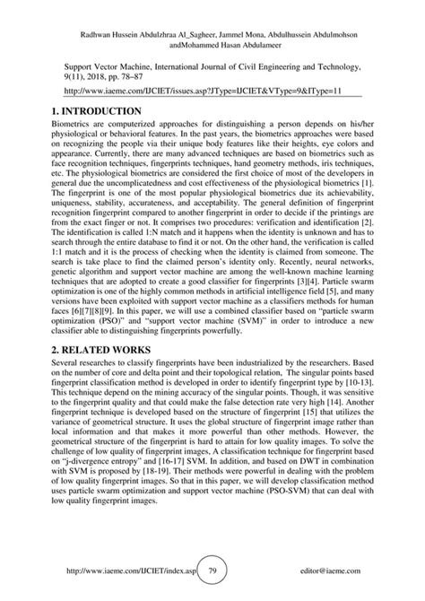 Fingerprint Classification Model Based On New Combination Of Particle Swarm Optimization And