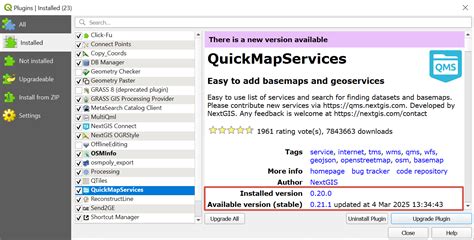 Update Plugins NextGIS Documentation