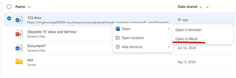 Unable To Open Word Document Shared Via Onedrive In Word Desktop App