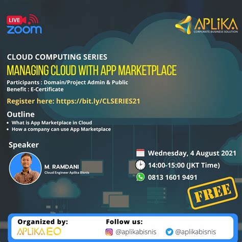 Cloud Computing Series “managing Cloud With App Marketplace” Jadwal Event Info Pameran Acara Cloud Computing Series “managing Cloud With App Marketplace” Jadwal Event Info Pameran Acara