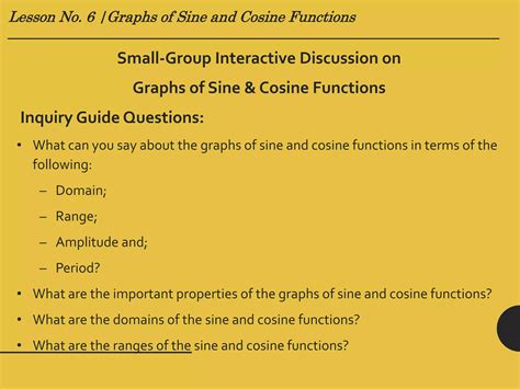 Lesson No 6 Graphs Of Sine And Cosine Functions Pptx Geology