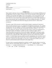 Fall2019 ProblemSet3Key Docx CSSS SOC STAT 221A Fall 2019 Name Babe Number Quiz Section