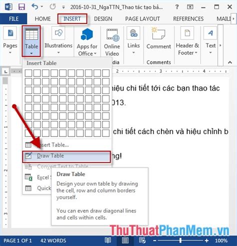 Manipulating Tables In Word