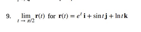 Solved Find The Limit Of The Following Vector Valued Chegg