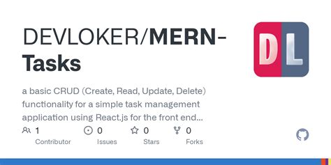 github devloker mern tasks a basic crud create read update delete functionality for a