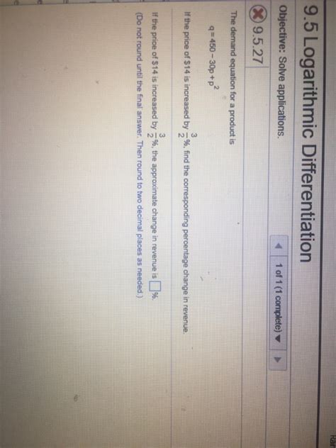 Solved 9 5 Logarithmic Differentiation Objective Solve