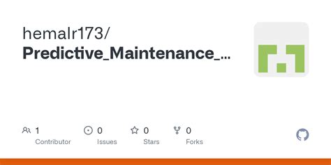 github hemalr173 predictive maintenance system