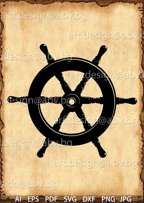 Vector Ship Helm Ai Eps Pdf Png Svg Dxf  Image Etsy Ship Helm