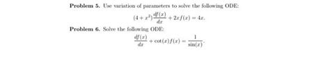 solved problem 5 use variation of parameters to solve the