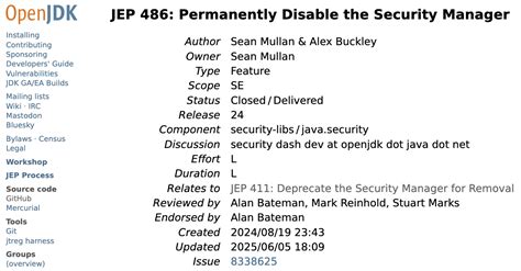 Jdk 24 功能：jep 486 Java Security Manager 安全管理器的最終章 Cyberjos Is Blogging 網路老喬的深聊漫談