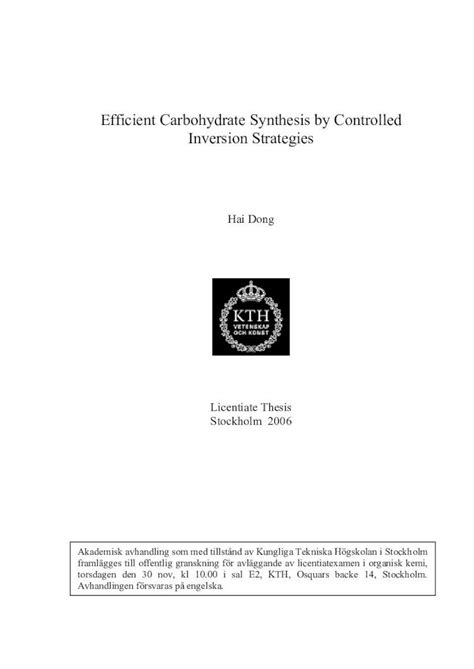 Pdf Fulltext01 2 Efficient Carbohydrate Synthesis By Controlled Inversion Strategies Dokumen
