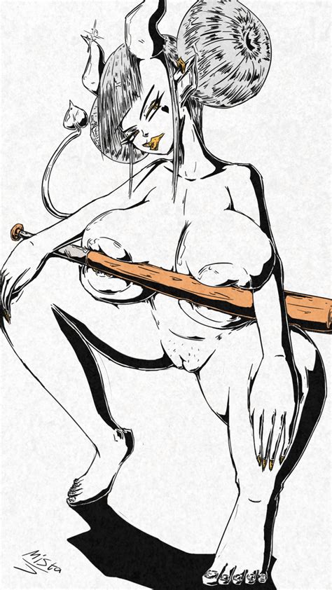Rule 34 Baseball Bat Bratty Buns Devil Fanart Fanart From Twitter Feet Horns Massive Breasts
