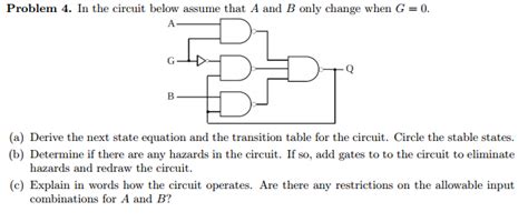 Solved Problem In The Circuit Below Assume That A And B Chegg Com