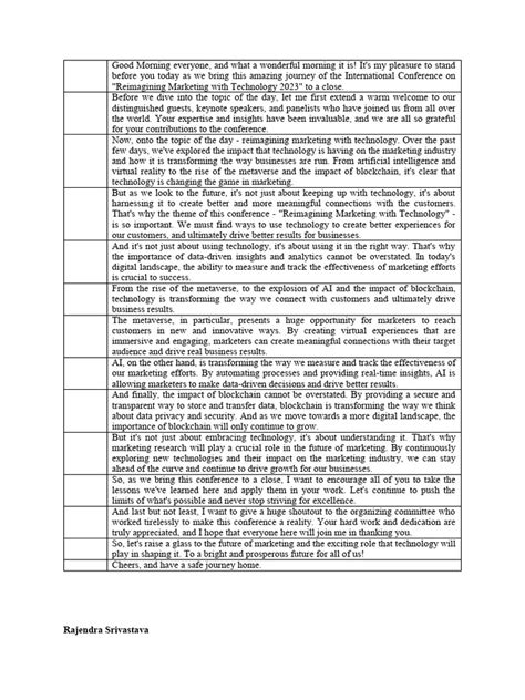 Valedictory Speech Pdf Business