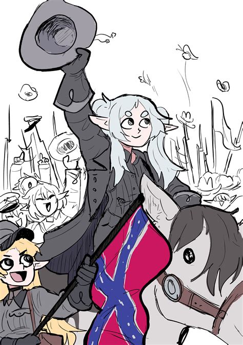 Japvs Absurdres Highres 4girls American Civil War Bayonet Coat Confederate Flag