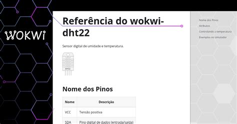 Referência Do Wokwi Dht22 Wokwi Docs