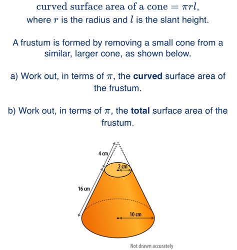 Solved Curved Surface Area Of A Cone π Rl Where R Is The Radius And