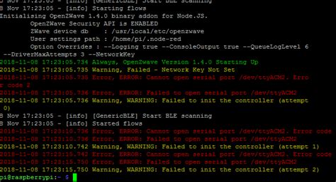 error failed to open serial port dev ttyacm2 general node red forum