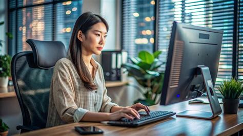 programmer woman coding on computer premium ai generated image
