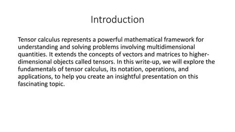 Tensor Calculus Pptx