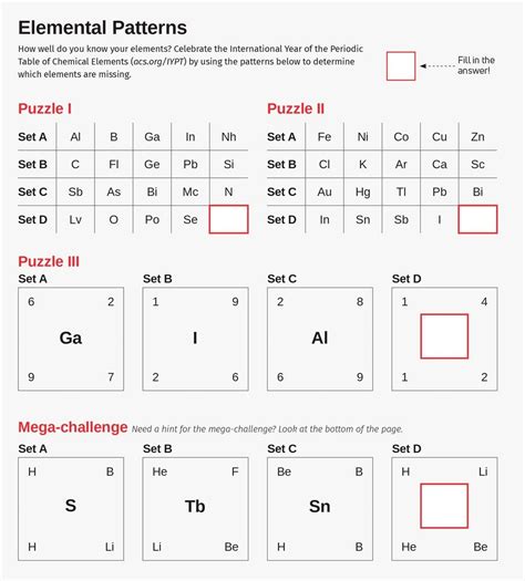 Puzzle Elemental Patterns InChemistry