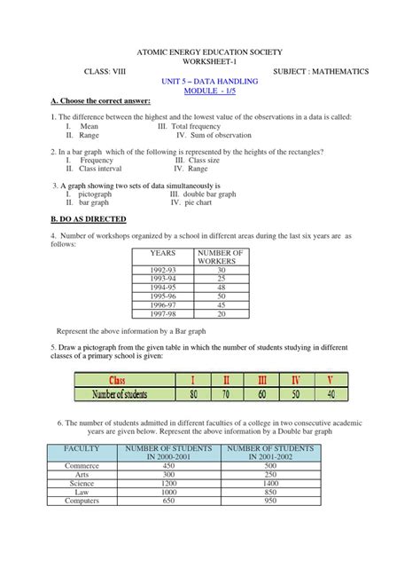 viii mat l05 m01 data handling worksheet pdf graph theory