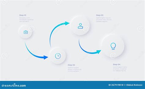 Neumorphism Infographic Timeline Template With 11 Steps Or Options