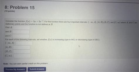 Solved Consider The Function F X 3x 3x−1 For This Function