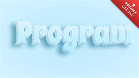 Program Blue Gradient 3d Text Effect Generator
