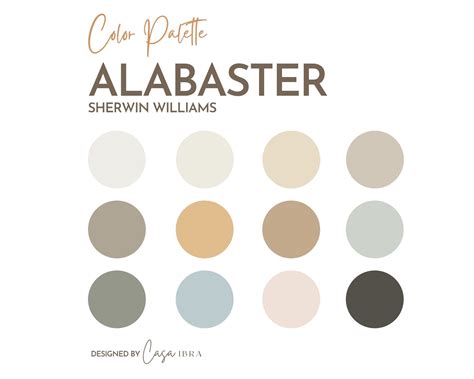 Alabaster Paint Color Palette Sherwin Williams Interior Etsy