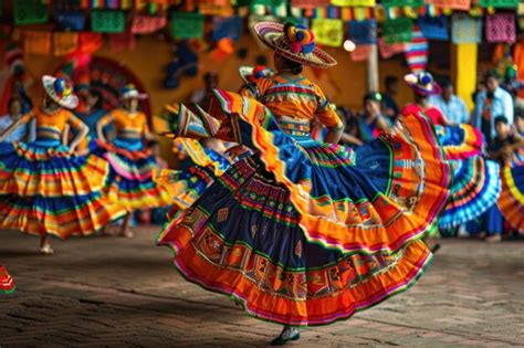 Dancers In Traditional Costumes Performing At A Cultural Festival