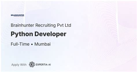 Python Developer Job Mumbai Fresher